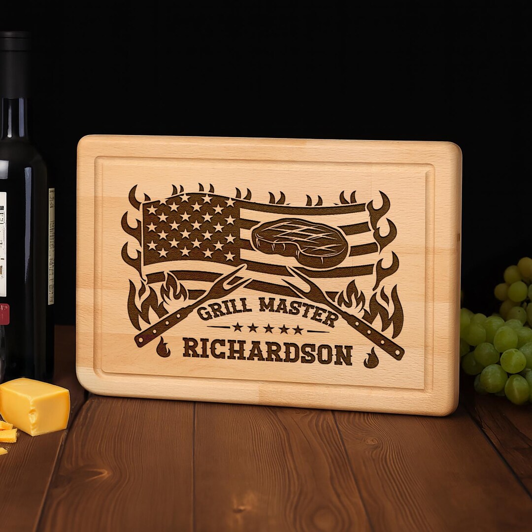 BBQ Cutting Board, Custom Grill Board, BBQ Gifts for Men, Personalized ...
