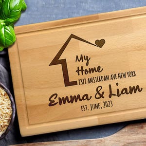 Personalized Cutting Board, Custom Address Engraved Board, New Home ...