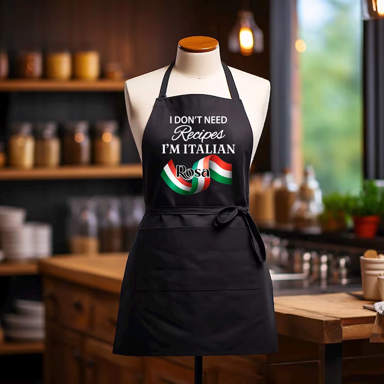 Italian Unisex Apron, Recipe Apron, Custom Italian Apron, Personalized ...