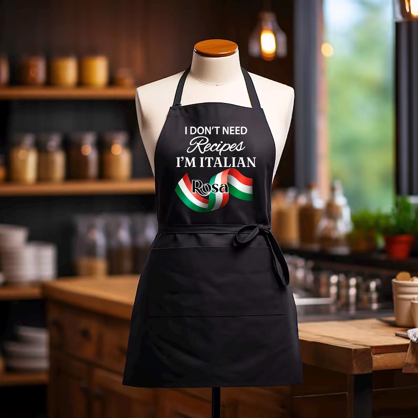 Italian Unisex Apron, Recipe Apron, Custom Italian Apron, Personalized ...