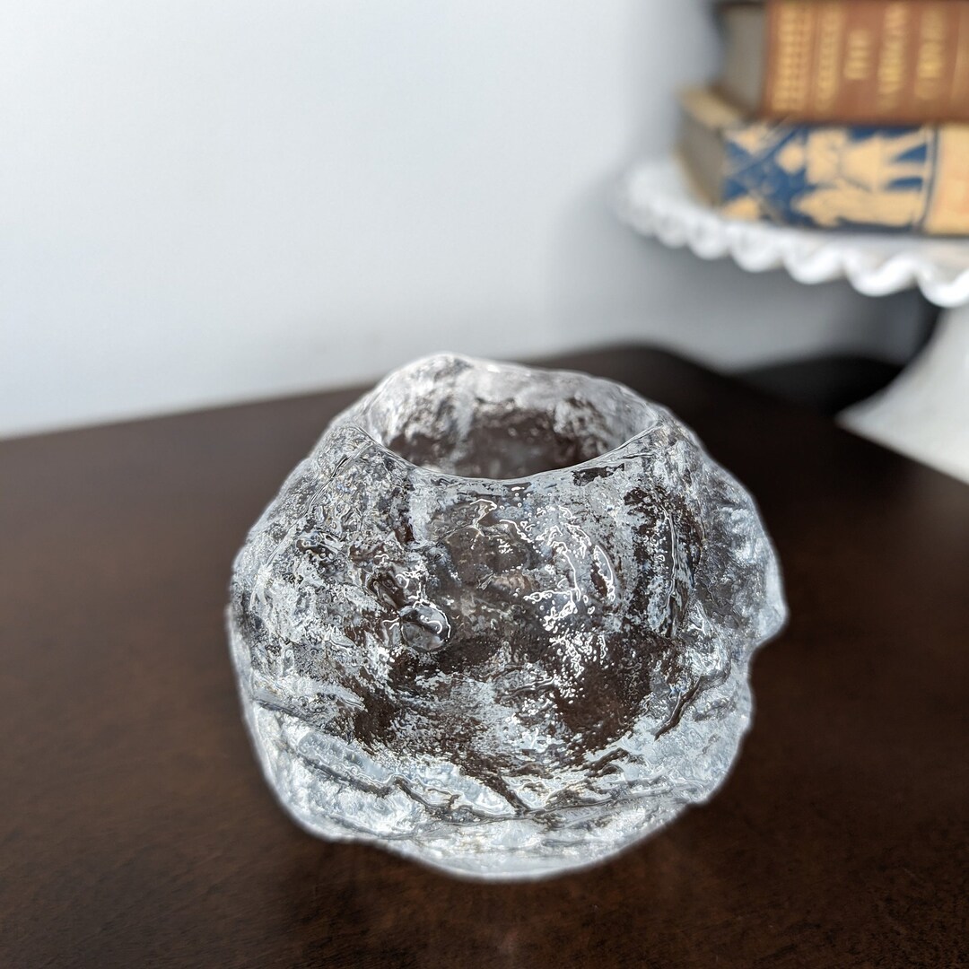 Lead Crystal Snowball Votive Candle Holder Like Kosta Boda - Etsy