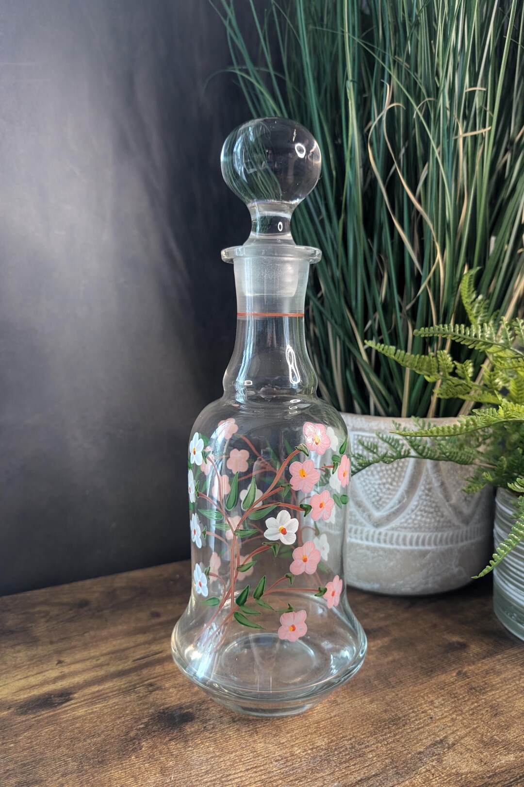 Hand Painted Decanter With Stopper - Etsy
