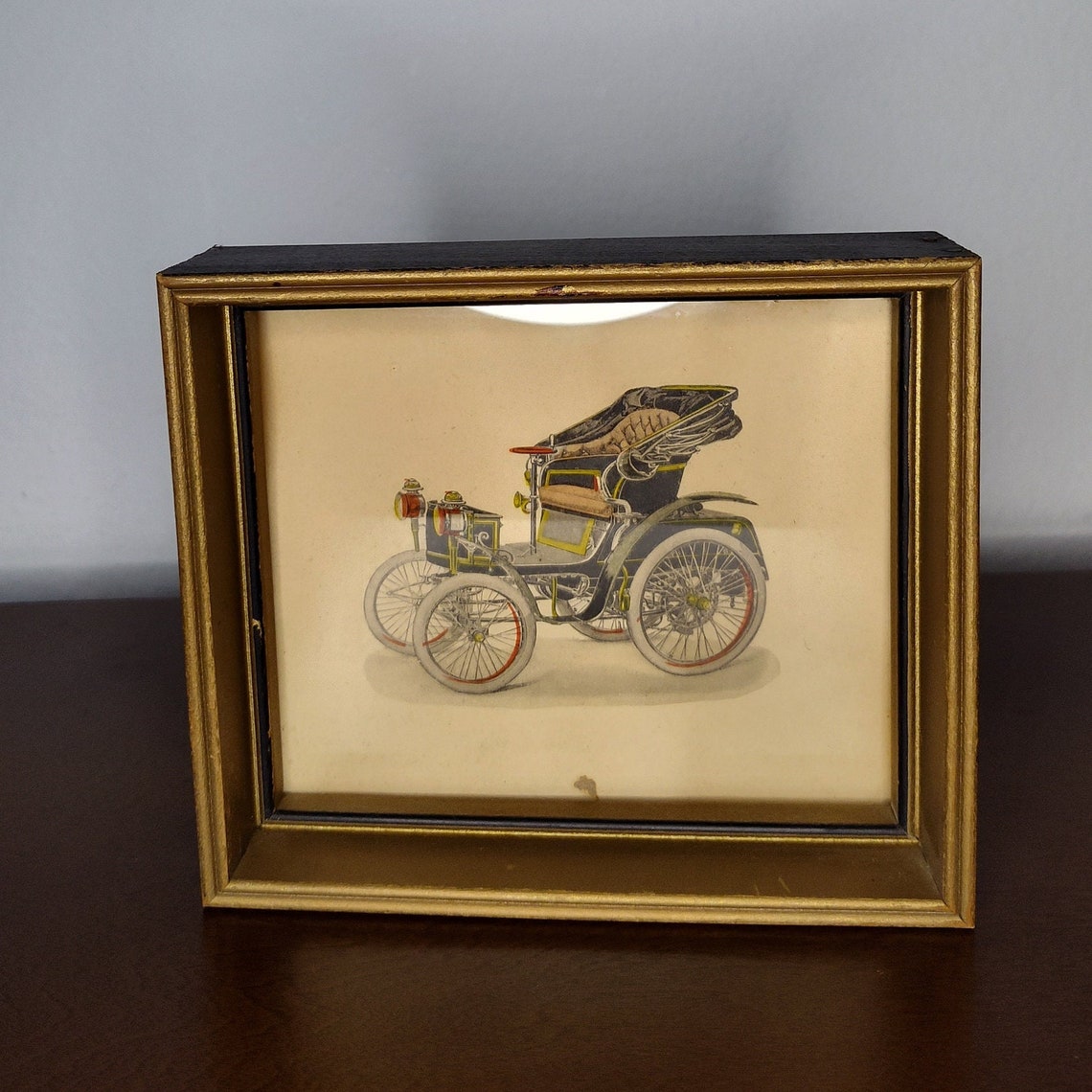 Vintage Lambert Products Wood Framed Car Prints Pair - Etsy