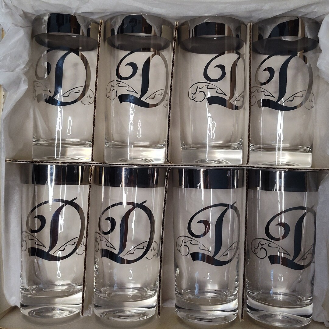 Mid-century Modern Highball Glass Set by Queens Lusterware, D Monogram ...