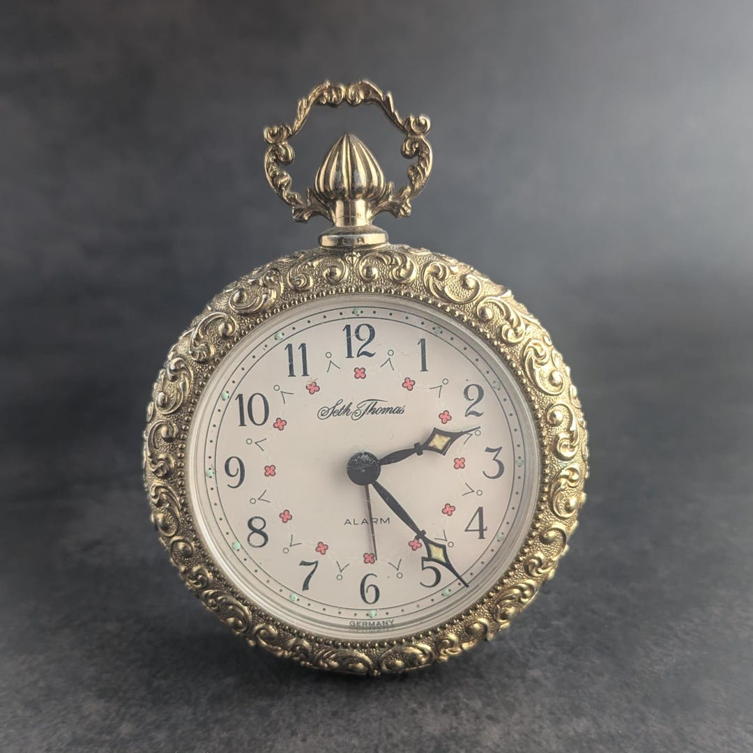 Vintage Seth Thomas Alarm Clock With Gold Accents & Glow-in-the-dark ...