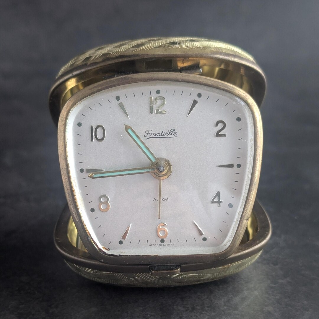 Vintage Forestville Gold Toned Travel Alarm Clock - Etsy