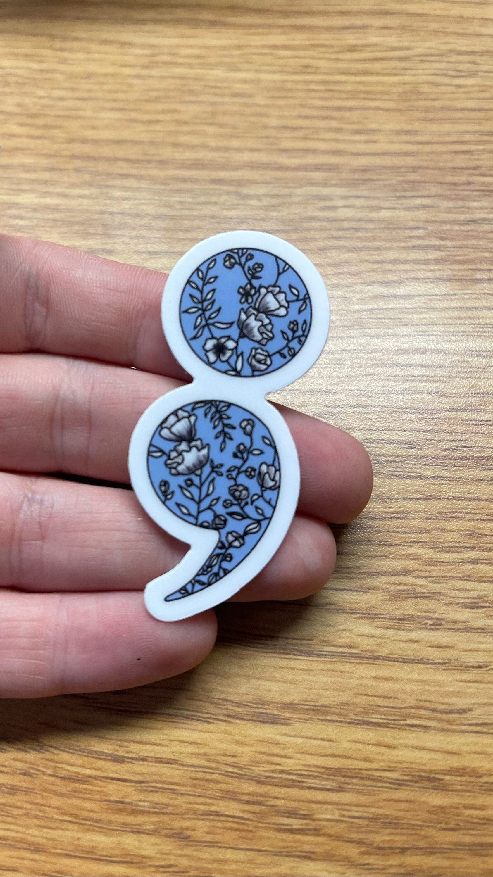 Floral Semicolon Sticker - Etsy