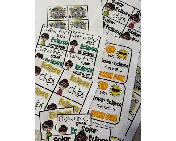 Solar Eclipse Treat Tags - Etsy