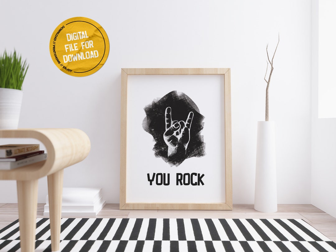 You Rock Poster for Nursery Rock'roll Poster as a Digital Image for ...