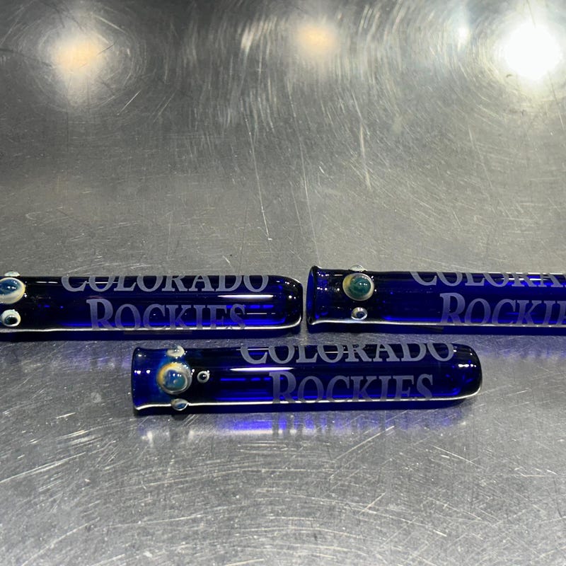 Blue Glass Pipes Etched - Etsy