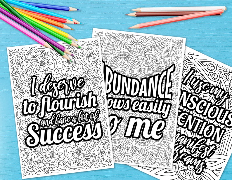 Instant Download! Motivational Quotes Coloring Pages - 3 Designs - One ...