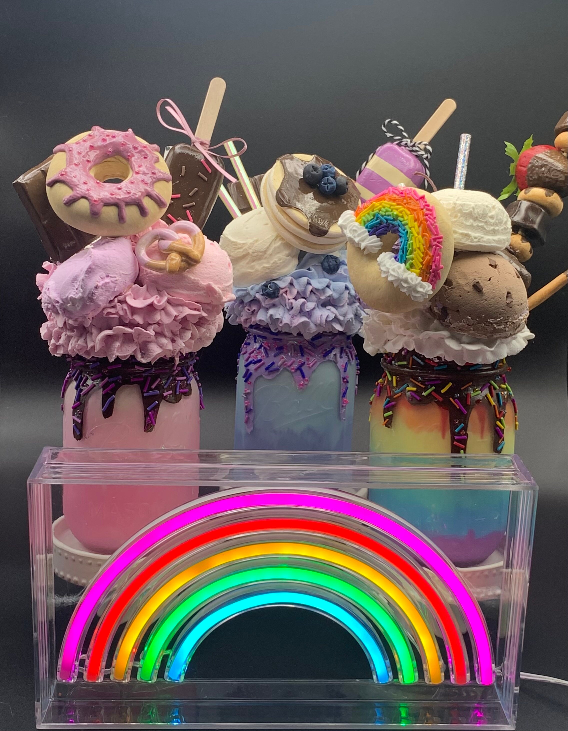 Rainbow Faux Milkshake Faux Freak Shake - Etsy