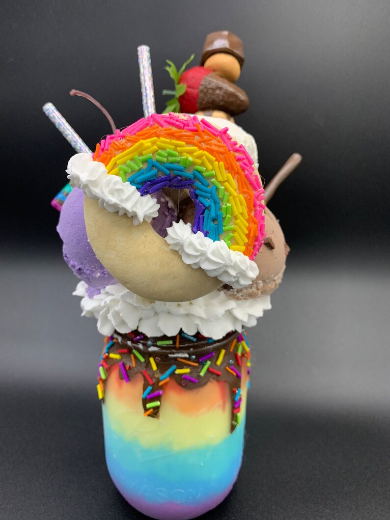 Rainbow Faux Milkshake Faux Freak Shake - Etsy