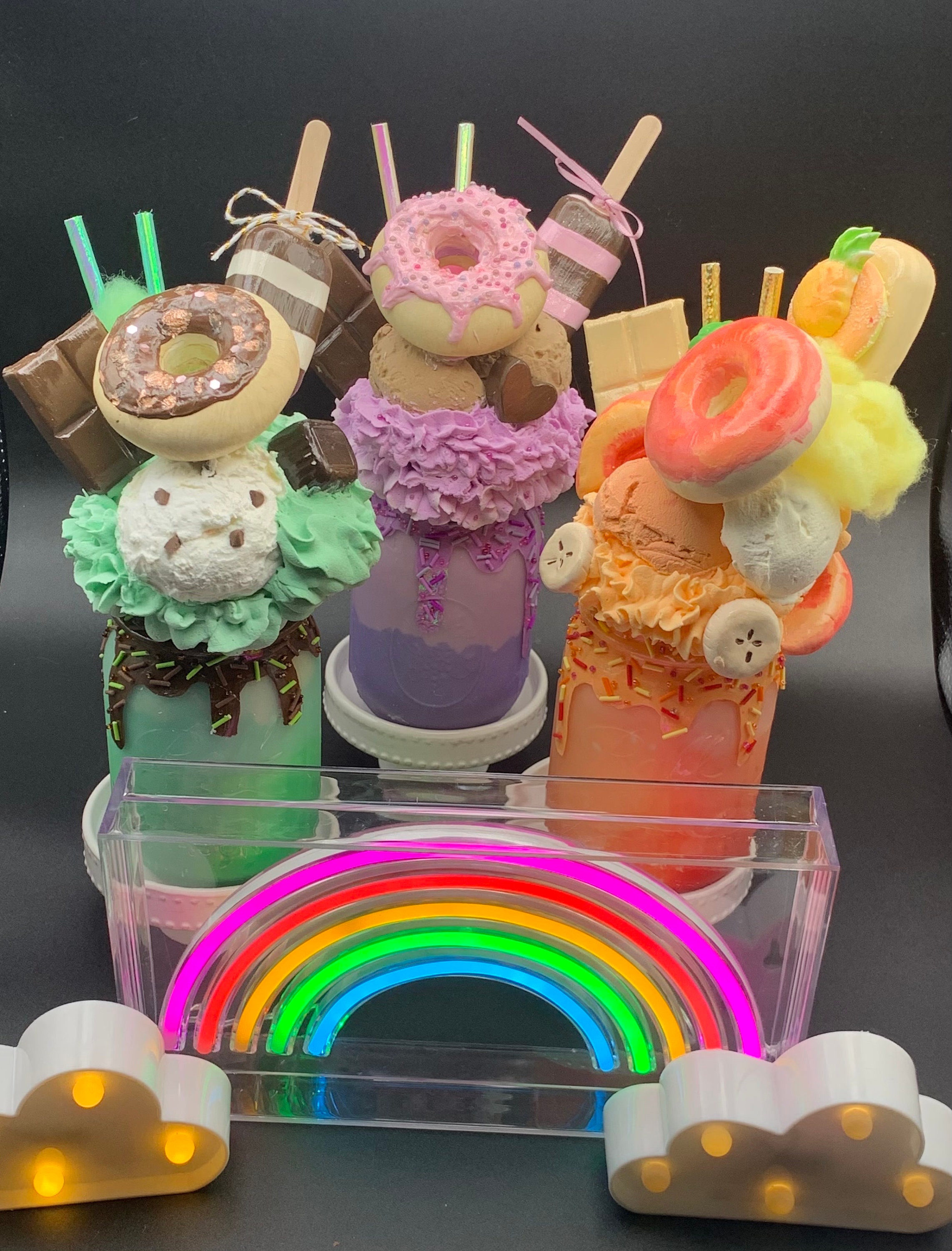 Minty-mint Choco Chip Faux Milkshake Fake Shake - Etsy