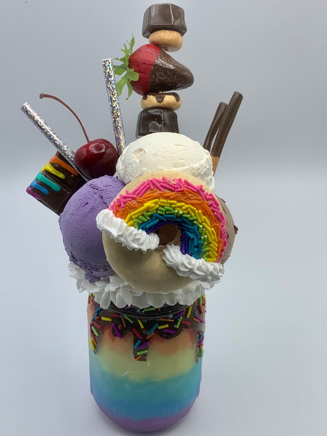 Rainbow Faux Milkshake Faux Freak Shake - Etsy