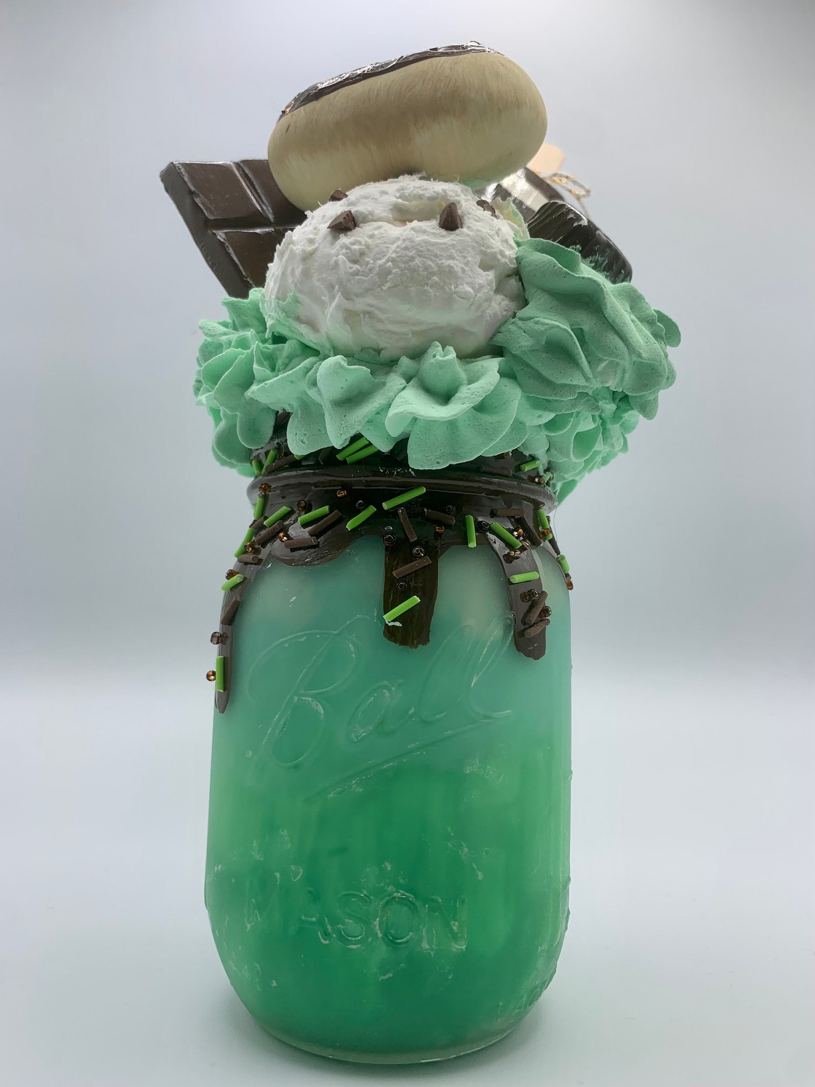 Minty-mint Choco Chip Faux Milkshake | Fake Shake - Etsy