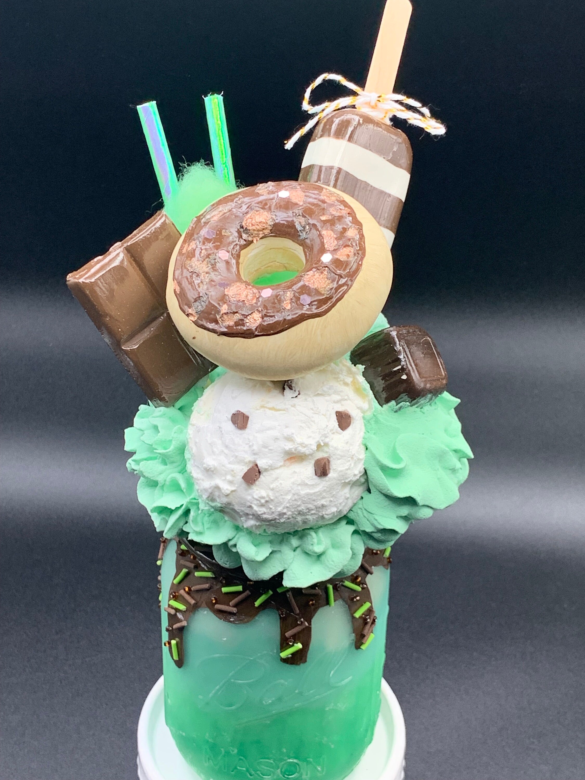 Minty-mint Choco Chip Faux Milkshake Fake Shake - Etsy
