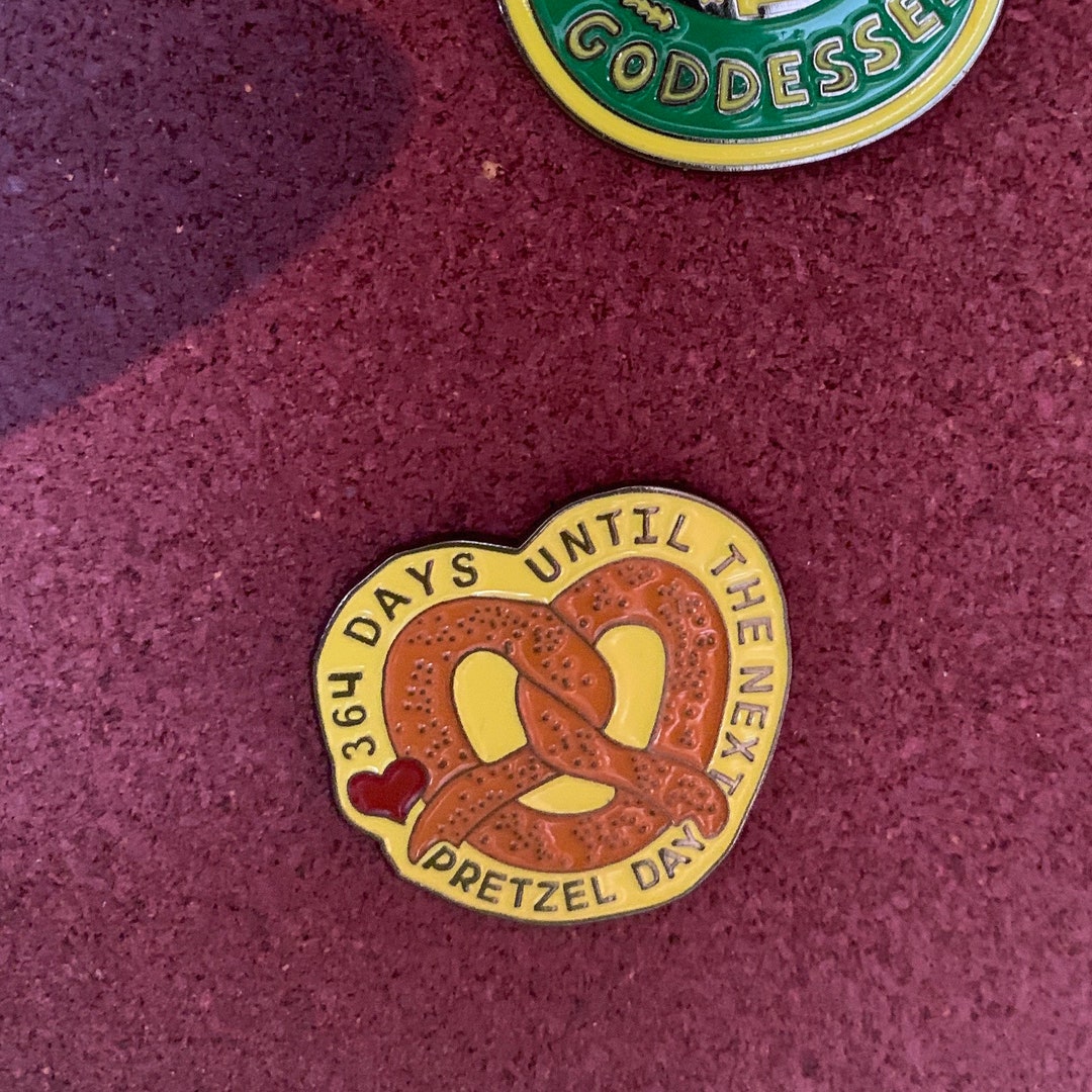 Pretzel Day Pin The Office Brooch Lapel Pin Stanley Enamel