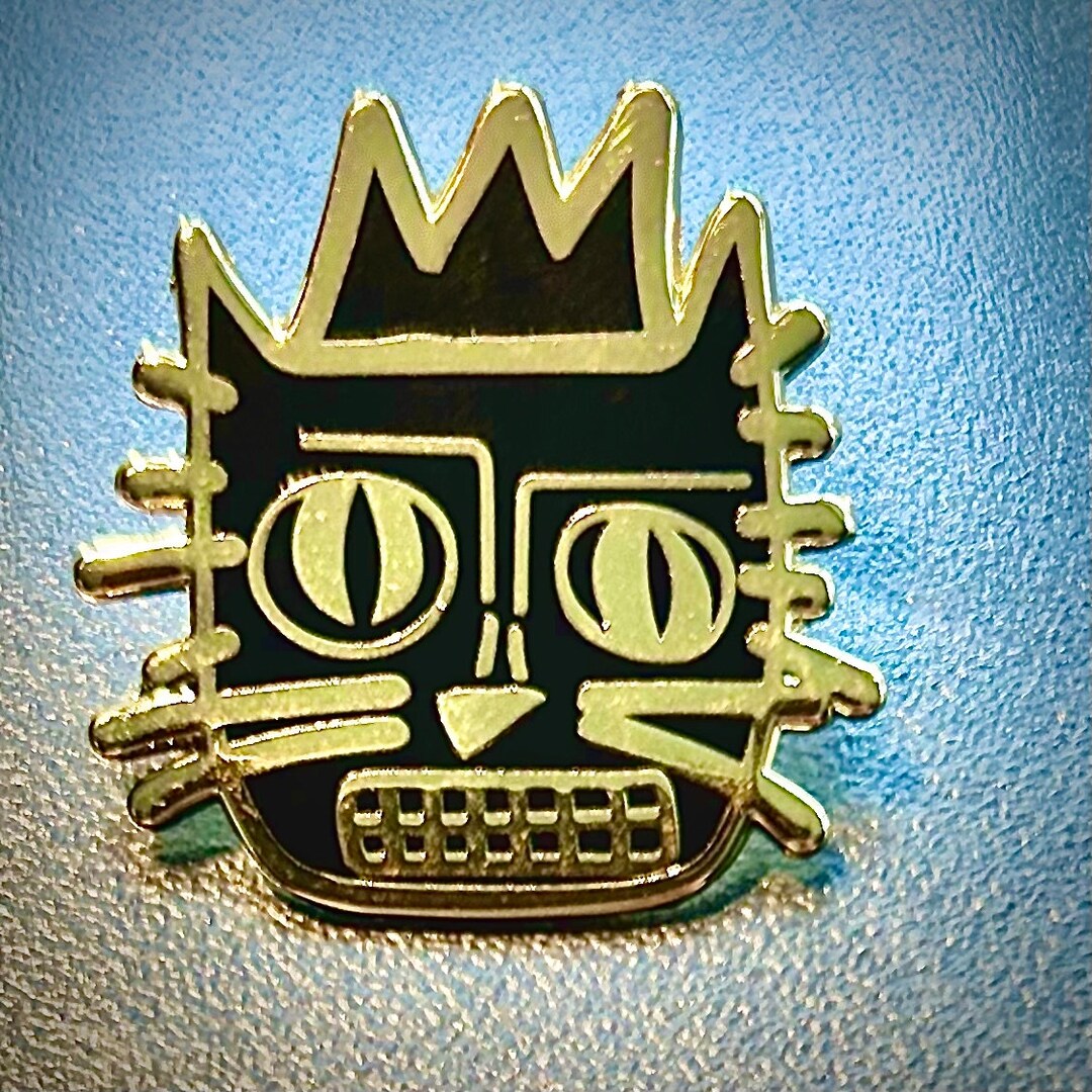 Basquiat Crazy Crown Cat Pin / Lapel Pin / Brooch / Enamel Pin - Etsy