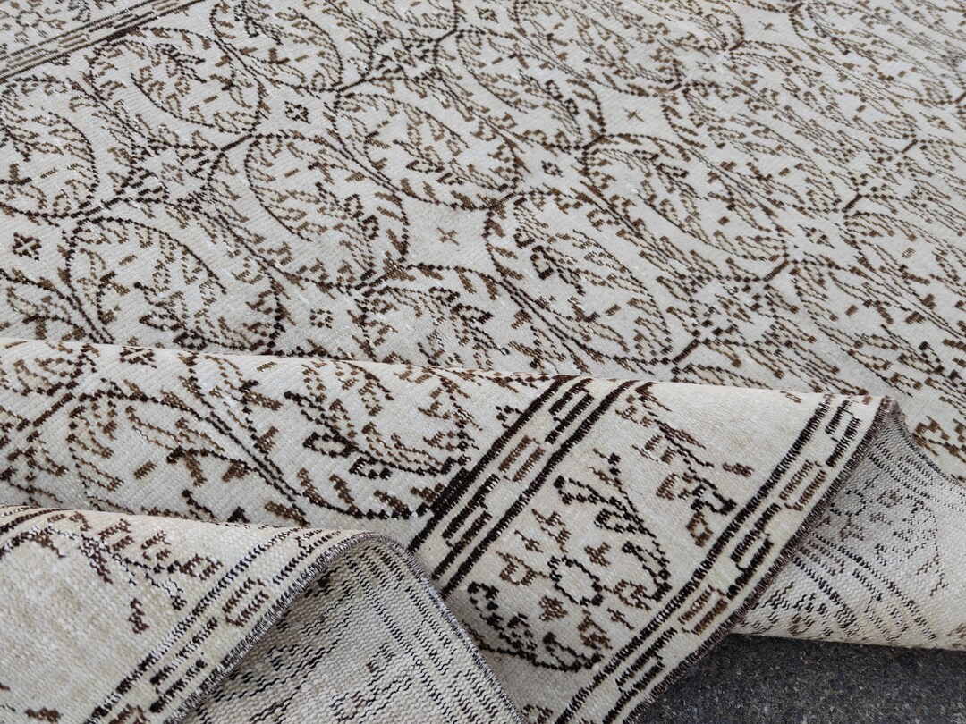 Neutral Oushak Area Rug 5x8 Oushak Livingroom Decor Rug Bohemian Saloon ...