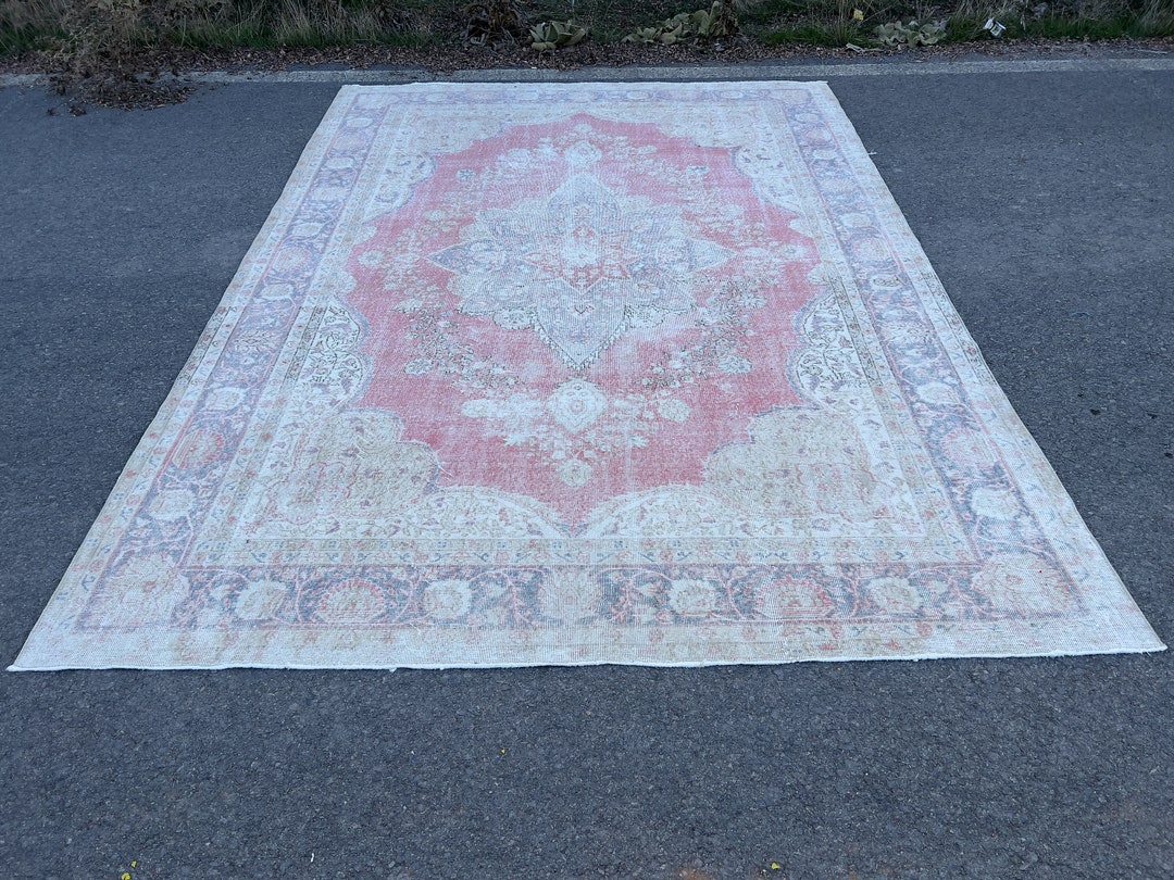 8x12 Rug, 8x12 Vintage Rug, 8x12 TURKISH VINTAGE RUG, Oushak Handmade ...