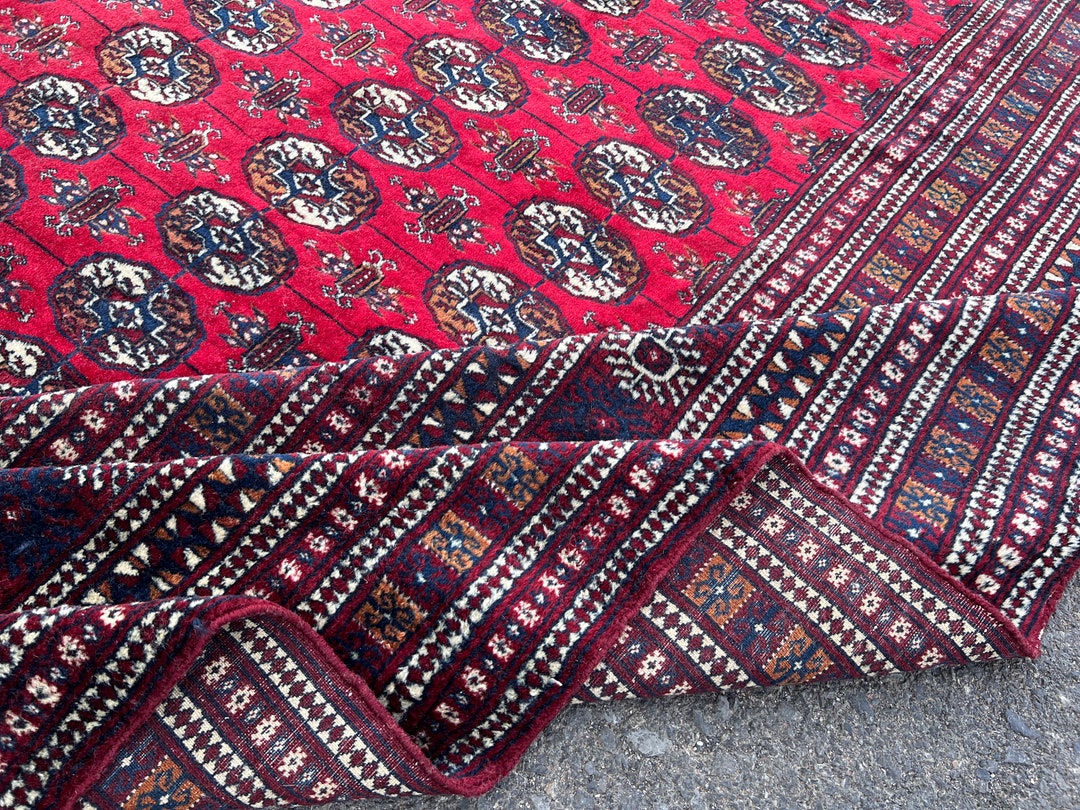 9x12 Red Turkmen Rug: Antique Wool Area Rug - Etsy