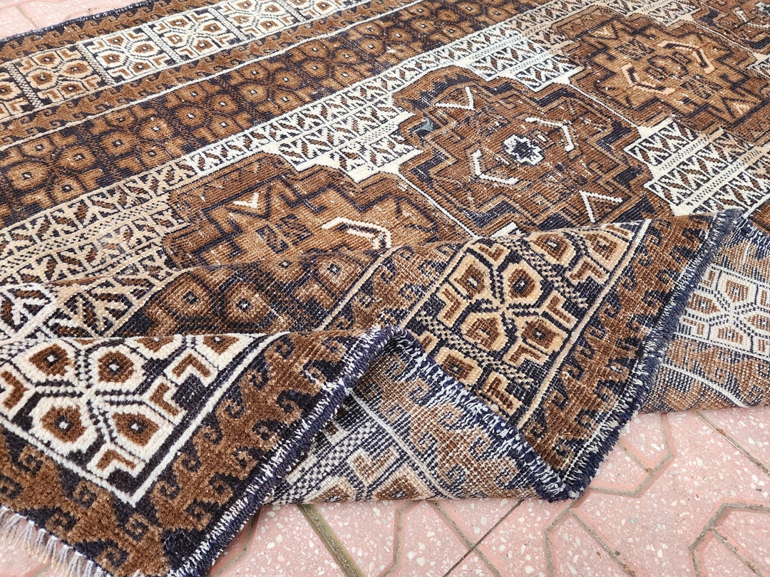 Vintage Rug 4x7 , Bohemian Wool Rug, Authentic Rug, Eclectic Rug ...
