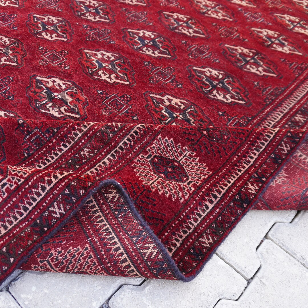7x9 Turkish Rug, Vintage Rug Red, Gift Rug for Living Room, Hand Woven ...