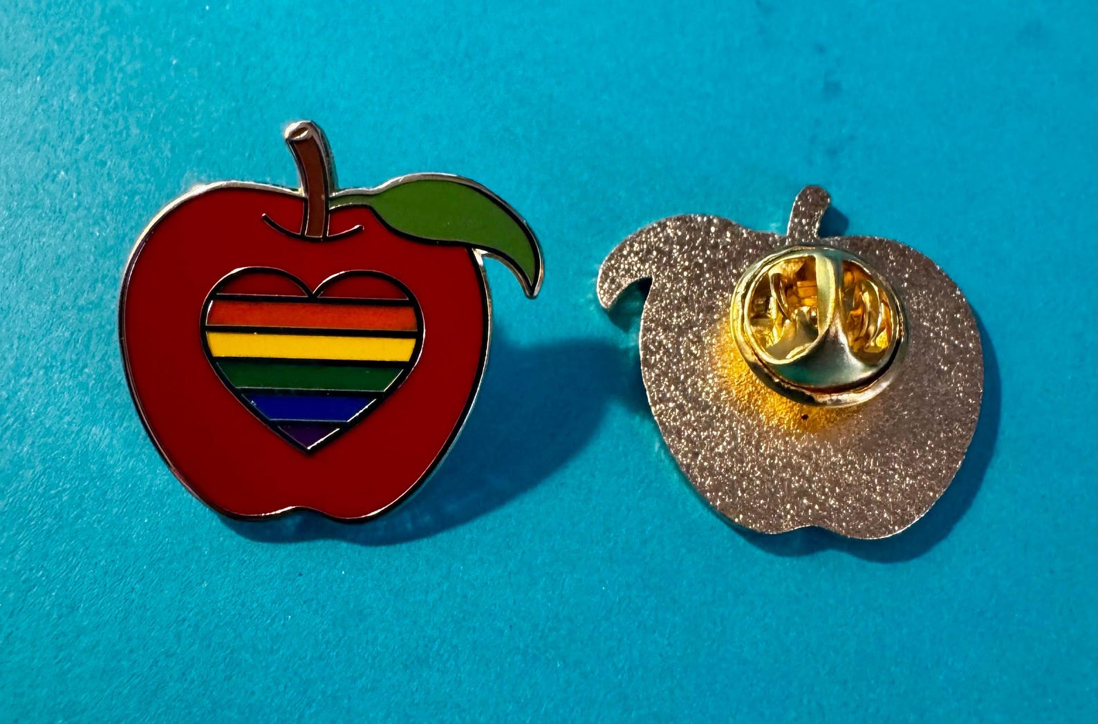 Heated Rivalry Apple Rainbow Pride Pin ROLE MODEL Troy and Harris - Etsy