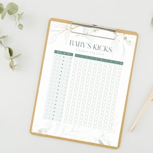 Kick Count Chart, Baby Kick Planner, Fetal Movement Tracker, Printable ...
