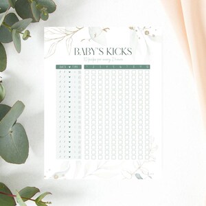 Kick Count Chart, Baby Kick Planner, Fetal Movement Tracker, Printable ...