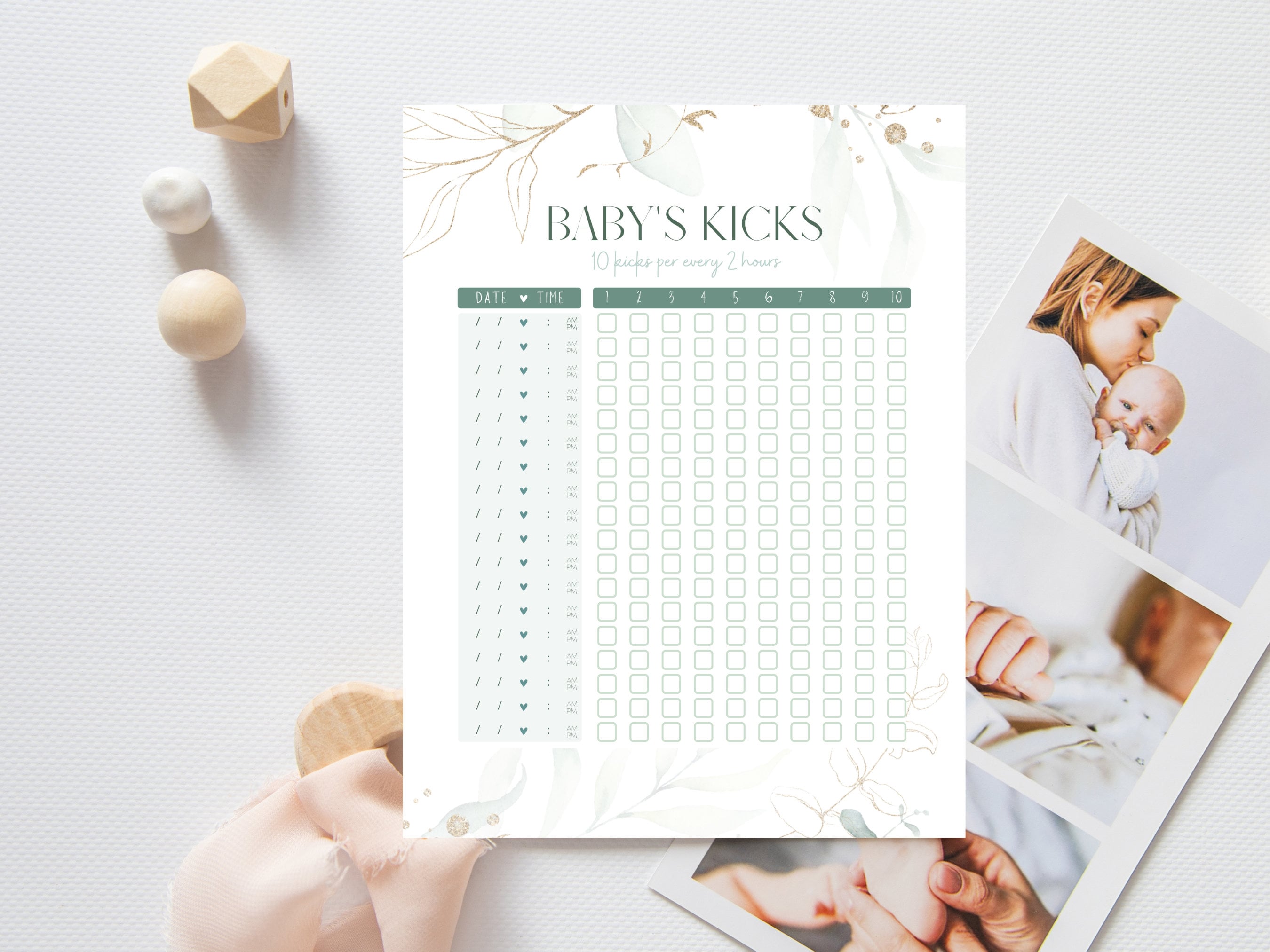 Kick Count Chart, Baby Kick Planner, Fetal Movement Tracker, Printable ...