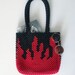 Flaming Beaded Bag,red & Black Bead Bag, Red Bead Bag,valentine's Day ...
