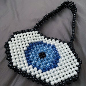 Handmade Pearl Beaded Evil Eye Bag - Etsy