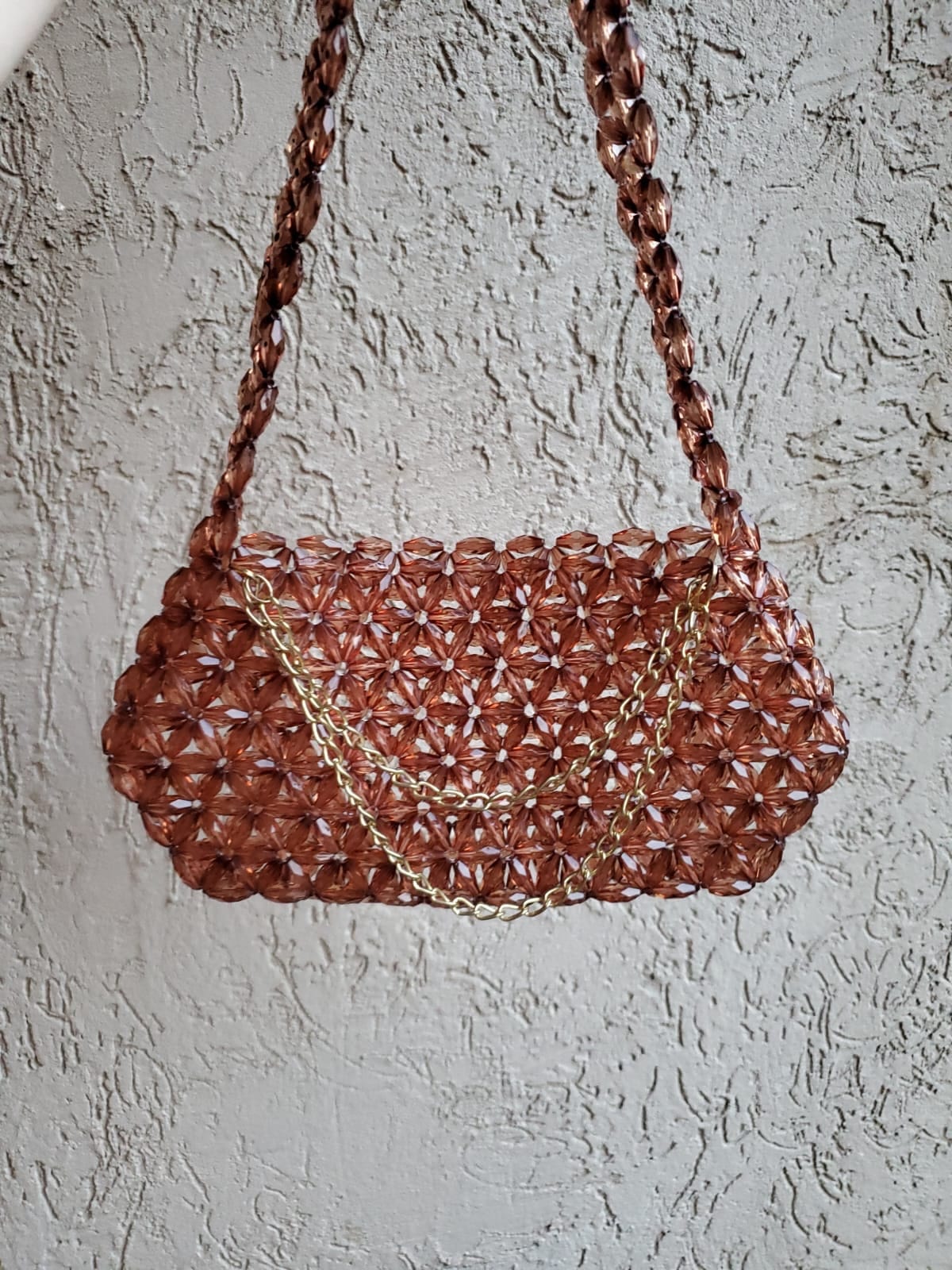Brown Beaded Bag Crystal Bead Bagbrown Bead Bag Bead - Etsy