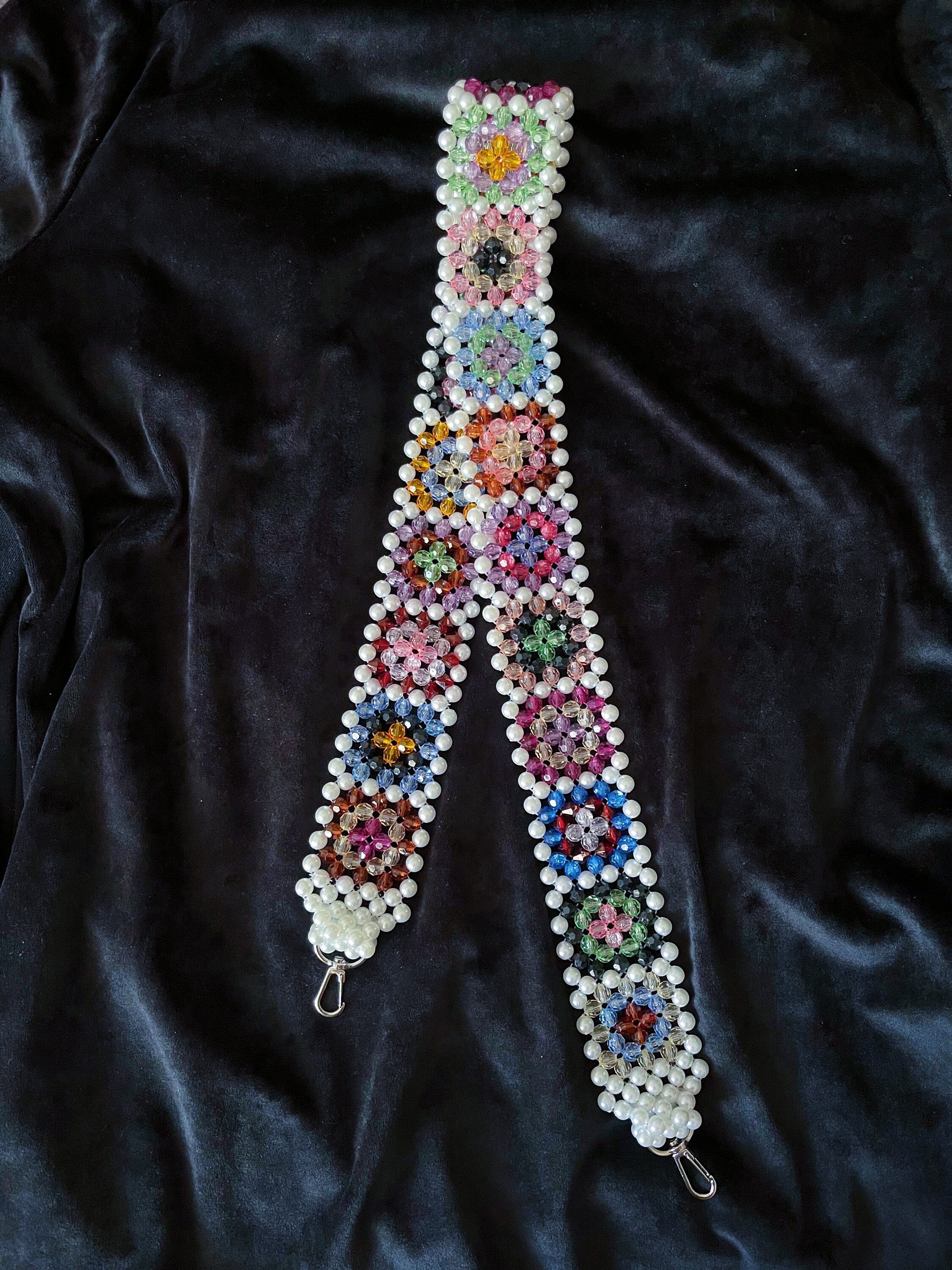 Granny Square Bag Strap, Beaded Crossbody Bag Strap, Shoulder Bag Strap ...