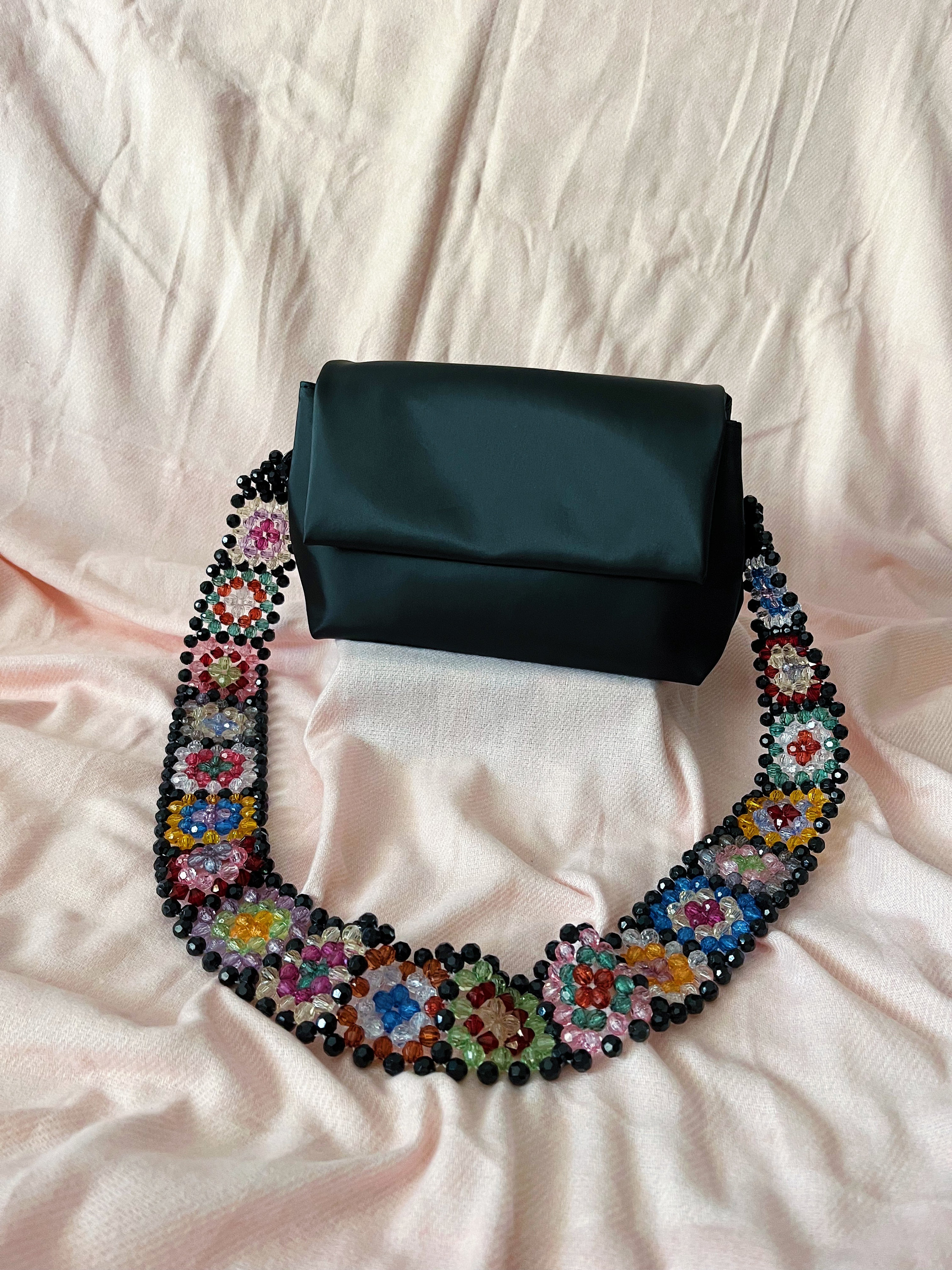 Handmade Granny Square Beaded Bag Strap, Crystal Beads - Etsy