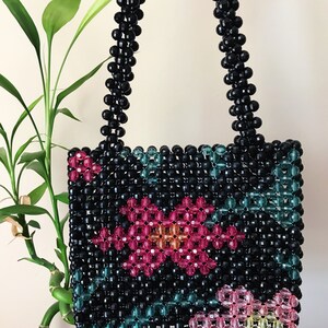 Handmade Crystal Flower Bead Bag, Vintage Shoulder Bag - Etsy