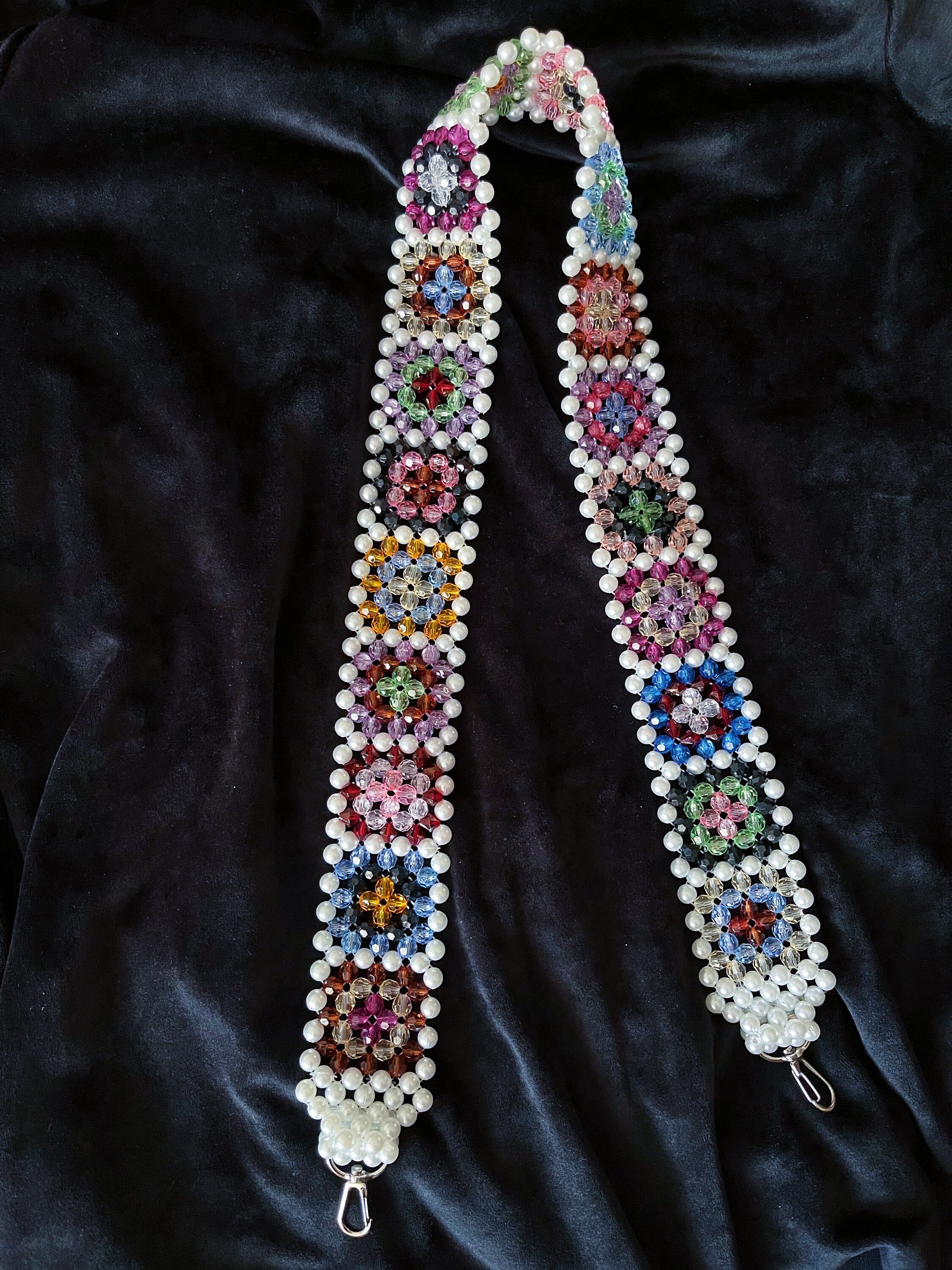 Granny Square Bag Strap, Beaded Crossbody Bag Strap, Shoulder Bag Strap ...