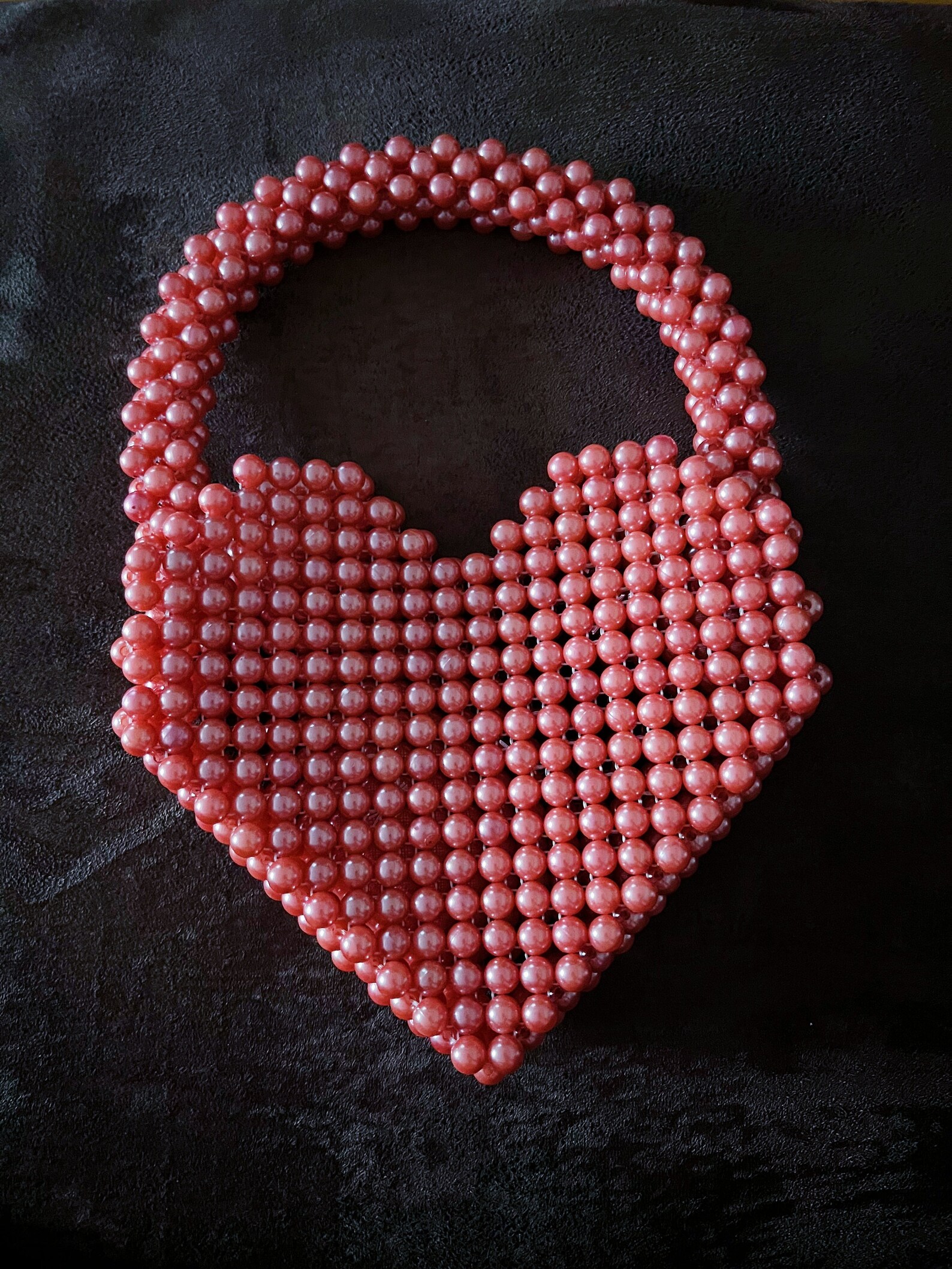 Handmade Heart Bead Bag, Red Beaded Purse, Valentine's Gift - Etsy