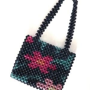 Handmade Crystal Flower Bead Bag, Vintage Shoulder Bag - Etsy