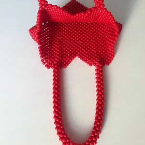 Handmade Red Heart Bead Bag, Valentine's Day Gift - Etsy