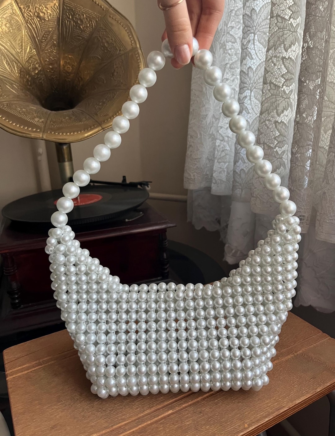 Handmade Pearl Bead Bag, Bridal Evening Purse - Etsy