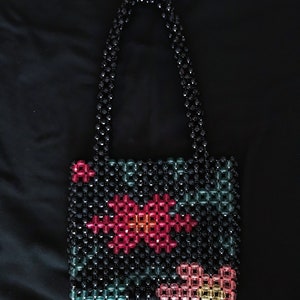 Handmade Crystal Flower Bead Bag, Vintage Shoulder Bag - Etsy