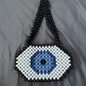 Handmade Pearl Beaded Evil Eye Bag - Etsy