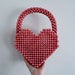 Handmade Heart Bead Bag, Red Beaded Purse, Valentine's Gift - Etsy
