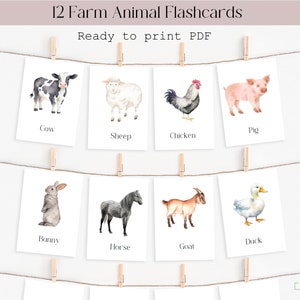Printable Farm Animal Cards Set - Educational Flashcards for Kids ...