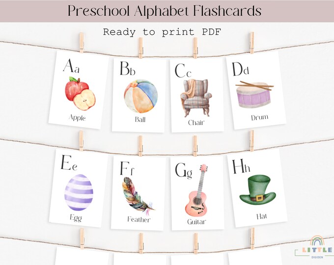 Nature Alphabet Flash Cards / Science ABC Flashcard Set Printed With ...