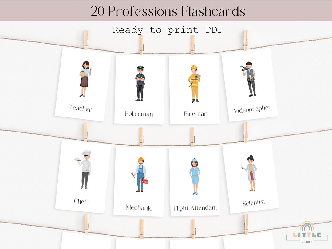 Educational Professions Flashcards | Montessori Learning | Instant ...