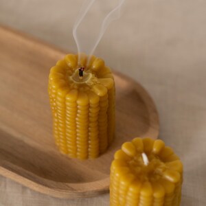 Realistic Corn Cob Beeswax Candle, Handcrafted Vegetable Shaped Harvest ...